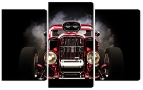 Vícedílný obraz Hot Rod Auto Na Pozadí Kouře Nedostatek Nedostatek Plátno Canvas 180x120