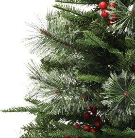vidaXL Vánoční stromek s LED a borovými šiškami zelený 150 cm PVC a PE [3094556]