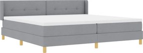 Postel s boxspringem s čelo Světle šedá 200 x 200 cm textil 3341314
