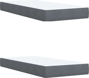 Box spring postel s matrací tmavě šedá 200x200 cm samet 3286409