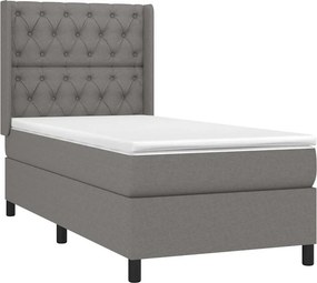 Box spring postel s matrací tmavě šedá 80 x 200 cm textil 3131626