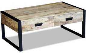 Konferenční stolek se 2 zásuvkami, masivní mangovníkové dřevo 100x60x40 cm - Default Title