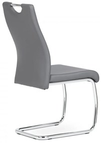 Jídelní židle koženka šedá / chrom DCL-418 GREY