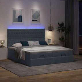Osmanský rám postele s matrací tmavě šedý 200x200cm samet 3314646
