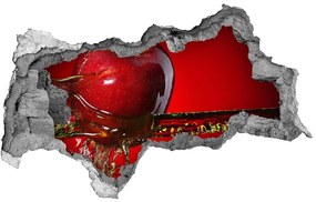 Wallmuralia Nálepka 3D díra na zeď Jablko a voda 95x73 cm