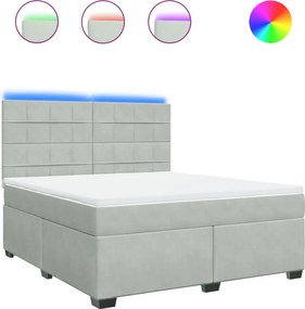 Box spring postel s matrací světle šedá 180x200 cm samet 3293278