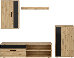 Sada obývacího nábytku Benson dub artisan/černá