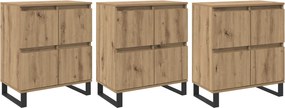Servírovací skříň 3 ks Artisanový dub 60 x 35 x 70 cm 3394576