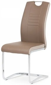 Jídelní židle světle hnědá s cappuccino boky, chrom, DCL-406 COF