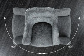 Designová otočná židle Rahiq šedá