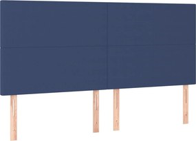 Box spring postel s matrací modrá 200x200 cm textil 3136467