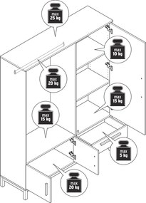 Tchibo - Šatní skříň »Eklund« - barva: bílá