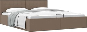 Rám postele s úložným prostorem taupe textil 180 x 200 cm 285599