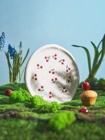 Sinsay - Talíř s motivem třešní - bílá