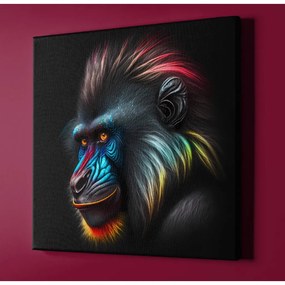 Obraz na plátně - barevný Mandrill FeelHappy.cz Velikost obrazu: 100 x 100 cm