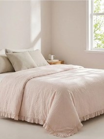 Sinsay - Prošívaná přikrývka na postel s volánem - béžová
