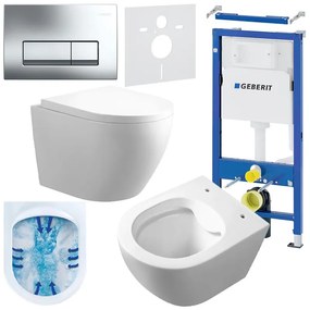 BPS-koupelny Podomítkový modul Geberit DuoFix s WC mísou MU-WH-RIM-02 + ovládací tlačítko Delta 50 chrom