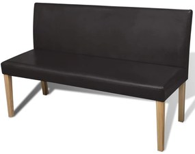 Lavice 139,5 cm tmavě hnědá umělá kůže 241347