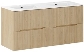 Závěsná skříňka Nordic Sky se zápustnými umyvadly 120 cm dub cremona