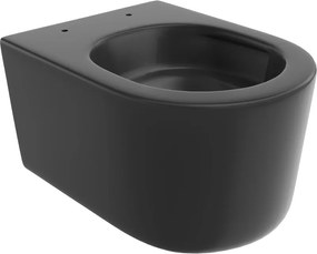 Mexen Sofia, závěsná WC mísa 490x360x355 mm, Rimless Tornádo, černá matná, 3354XX85T