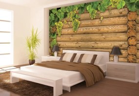 Fototapeta - Stěna z dřevěných protokolů (152,5x104 cm)