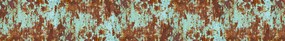 DIMEX | Fototapeta do kuchyně Rez na starém barevném kovu KI-420-268 | 420 x 60 cm | bronzová, tyrkysová