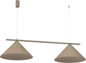 Závěsné svítidlo Capital, 2x tmavě obéžové kovové stínítko, (fi 46cm), be