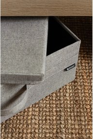 Šedý látkový úložný box s víkem 46x56x16 cm Soft Storage Low – Bigso