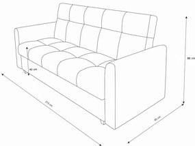 Pohovka s úložným prostorem LARSEN - šedozelená