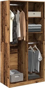 Šatní skříň old wood 100 x 50 x 200 cm kompozitní dřevo 3307772