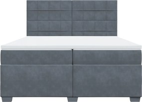 Box spring postel s matrací tmavě šedá 200x200 cm samet 3291003