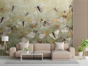 Gario Fototapeta Motýli na pozadí staré zdi Materiál: Vliesová, Rozměry: 200 x 140 cm