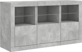 Příborník s LED osvětlením betonově šedý 123 x 37 x 67 cm 3209061