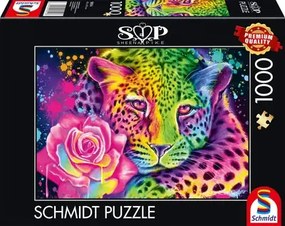 SCHMIDT Puzzle Neon: Leopard / 1000 dílků