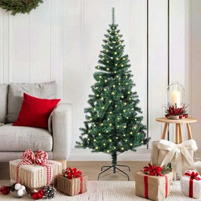 Umělý osvětlený vánoční stromeček Zelená 150 cm PVC a kov 3396745