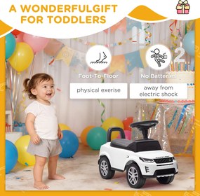 AIYAPLAY Land Rover chodítko (licence) – 18–36 měsíců, úložný prostor, klakson a zvuky motoru, bílá