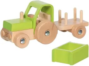 GOKI Dřevěný traktor s přívěsem / od 2 let