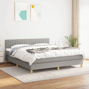 Box spring postel s matrací světle šedá 160 x 200 cm textil,  3140785