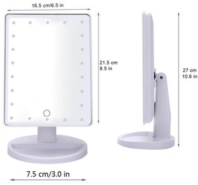 Bezdoteku Kosmetické make-up zrcátko s led osvětlením bílé