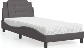 Rám postele bez matrace Zadar šedá 100 x 200 cm umělá kůže 3208848