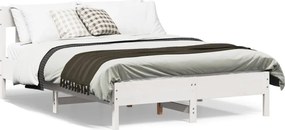 vidaXL Rám postele s čelem voskově 140 x 200 cm masivní borovice [842646] Barva: Bílá