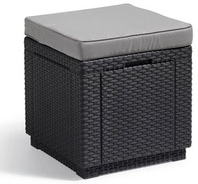 Keter Cube úložný puf s poduškou grafitový - Default Title