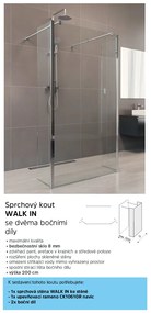 Mereo Novea boční díl pro WALK IN 35 x  200 cm sklo Čiré ALU chrom CK10635S