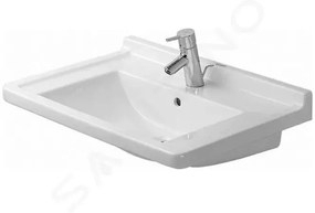 DURAVIT - Starck 3 Umyvadlo 700x490 mm, s přepadem, s otvorem pro baterii, WonderGliss, bílá (03047000001)