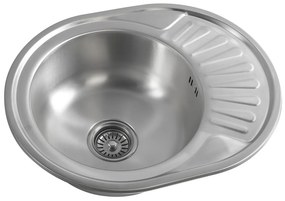 Aqualine vestavný dřez s odkapem 57 x 18 x 45 cm nerezový AQ5745B