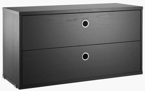 Skříňka do modulárního regálového systému se zásuvkami String System