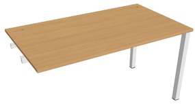 Stůl pracovní řetězící rovný 140 cm - Hobis Uni US 1400 R Dekor stolové desky: buk, Barva nohou: bílá