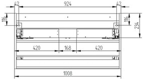 Mereo Mereo, Aira, koupelnová skříňka 101 cm, bílá, dub, šedá, CN722S