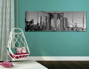 Obraz most Manhattan v New Yorku v černobílém provedení Varianta: 120x40