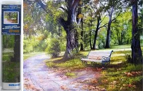 NORIMPEX Diamantové malování Prosluněná lavička / 30x40 cm